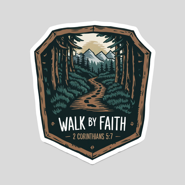 Walk by Faith Christian Sticker - 2 Corinthians 5:7 Vinyl Decal, Bible